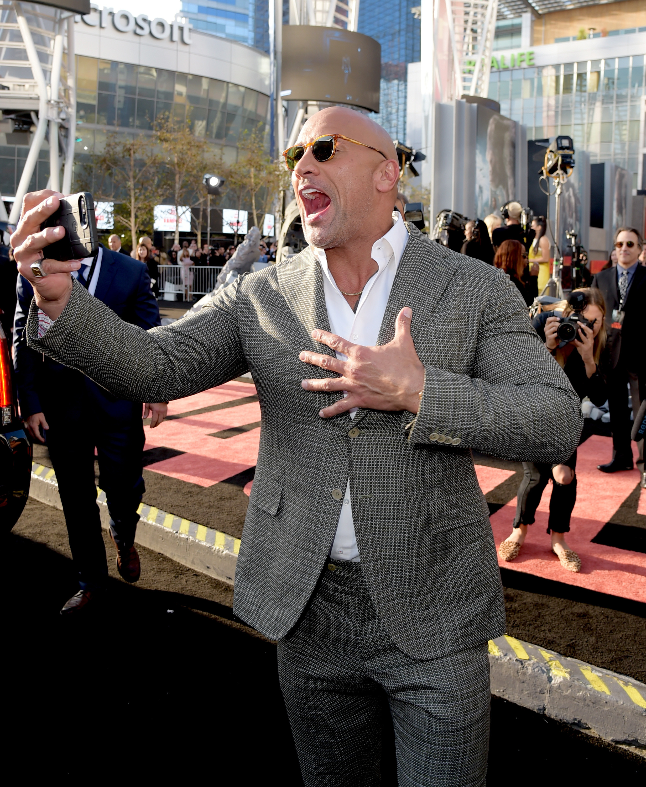 The Rock Celebrates With Rob Gronkowski In Hilarious Baywatch Promo
