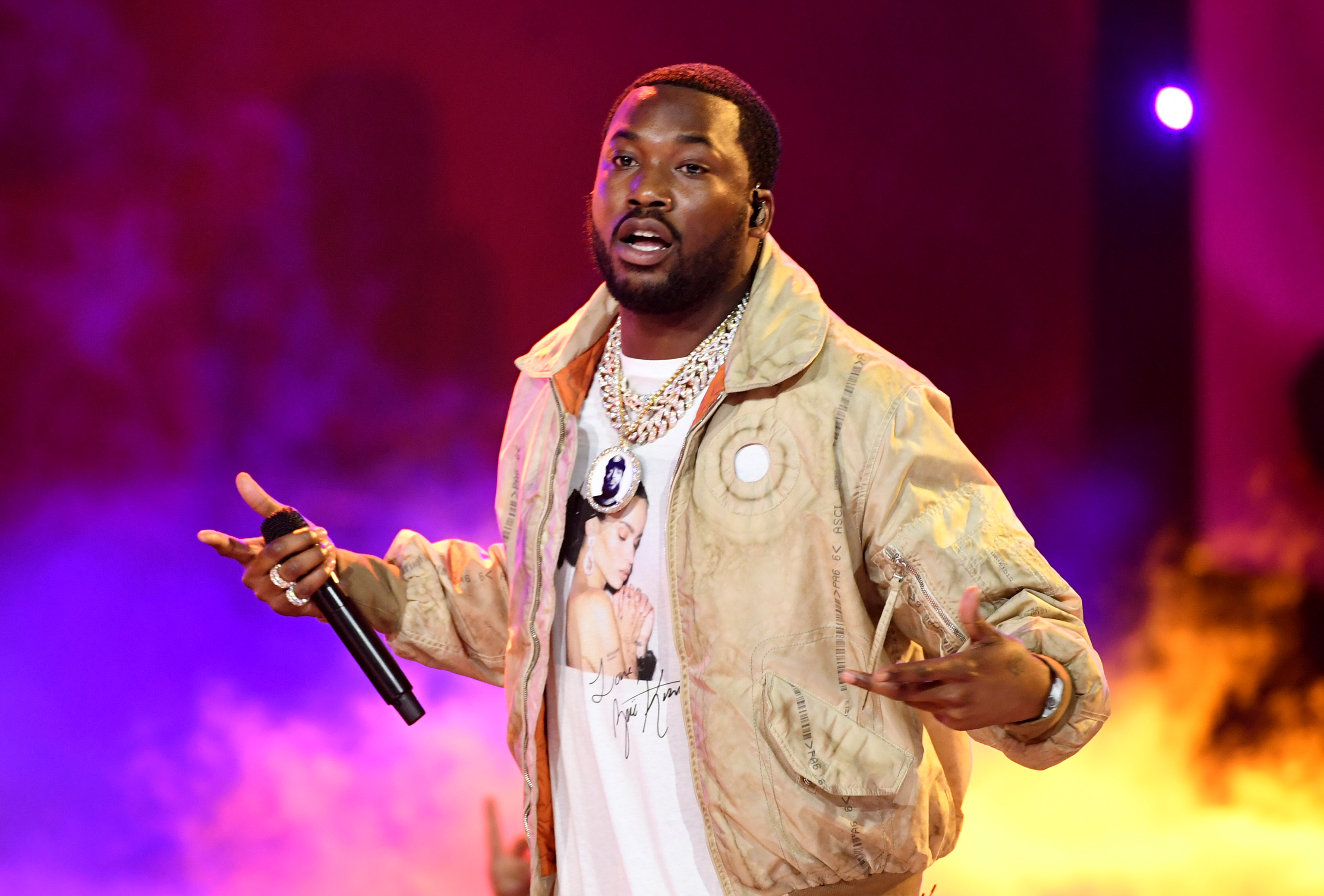 Meek Mill Shows Off Chains Commemorating Nipsey Hussle & Lil Snupe