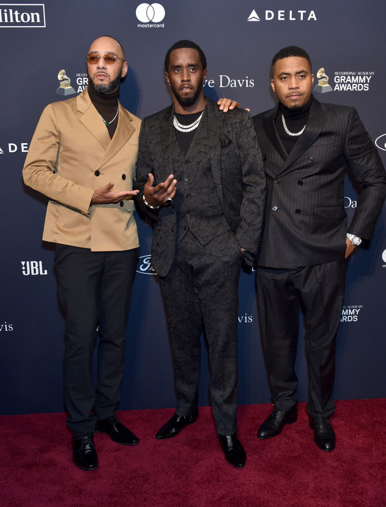 Diddy Has Beach Meet-Up With Travis Scott, Nas, Quavo, & Swizz Beatz